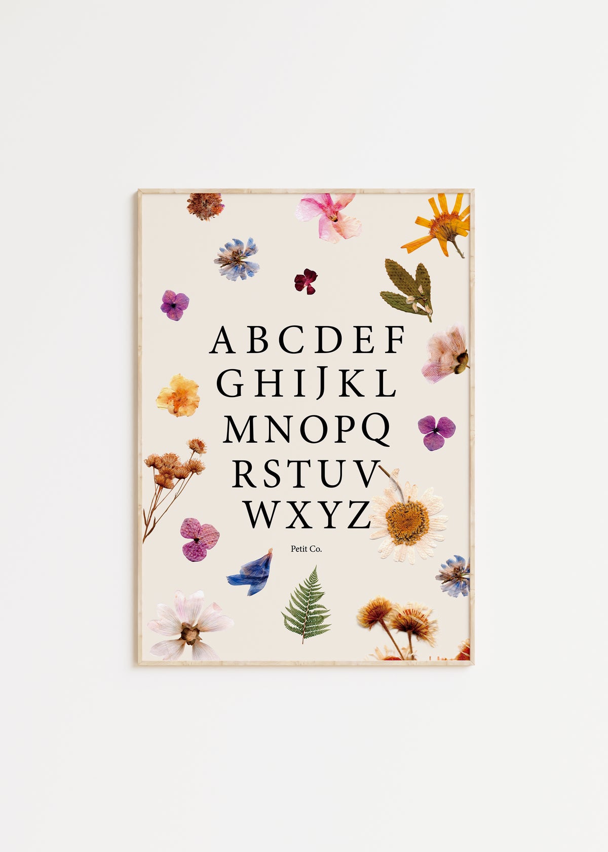 Kids Wall Art | Nursery Decor | Flower Alphabet Poster | Petit Co.